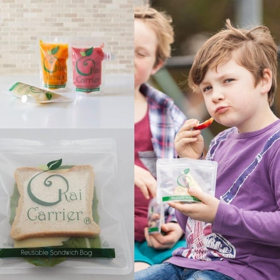 Kai Carrier Reusable Lunchbox Value Pack | Yoghurt Pouches, Sandwich ...